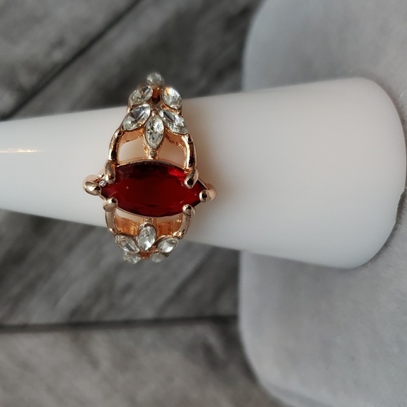 Aprilsplace | Jewelry | Marquise Red Gold Accent Ring | Poshmark